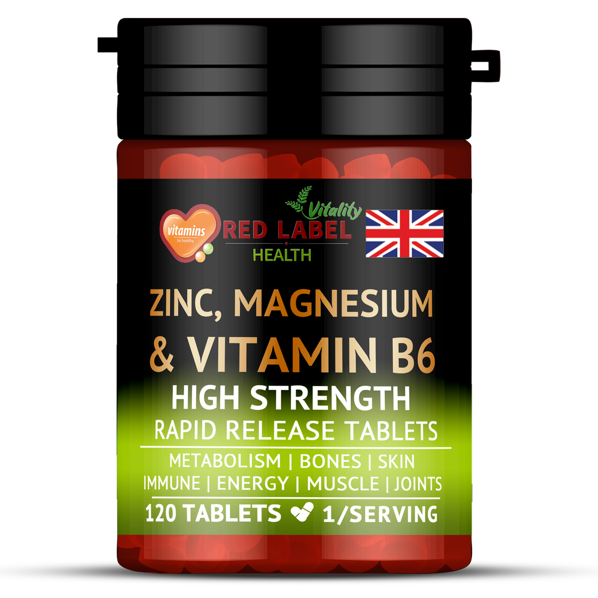 Zinc Magnesium Vitamin B6 - 120 Tablets – Red Label Health